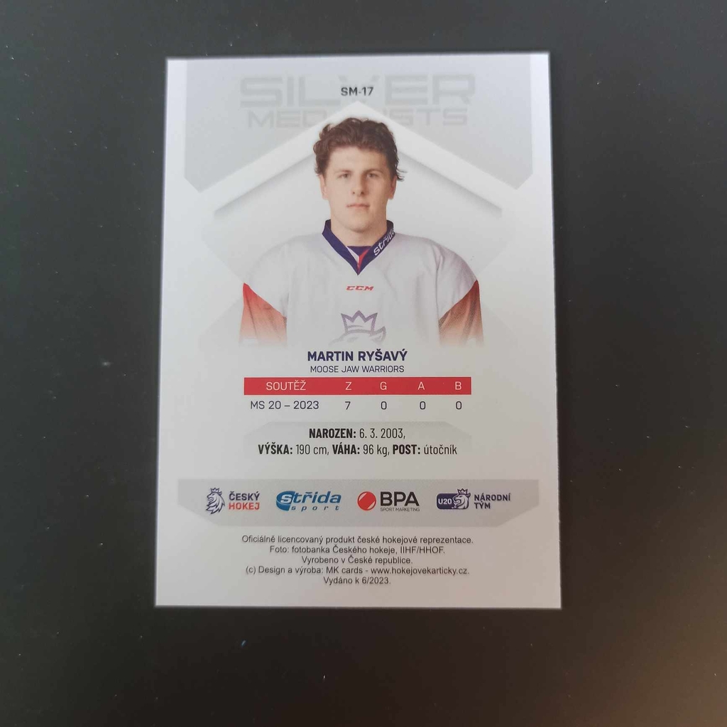 Martin Ryšavý 2023 MK Silver Medalists - Promo ražba | Hokejové kartičky