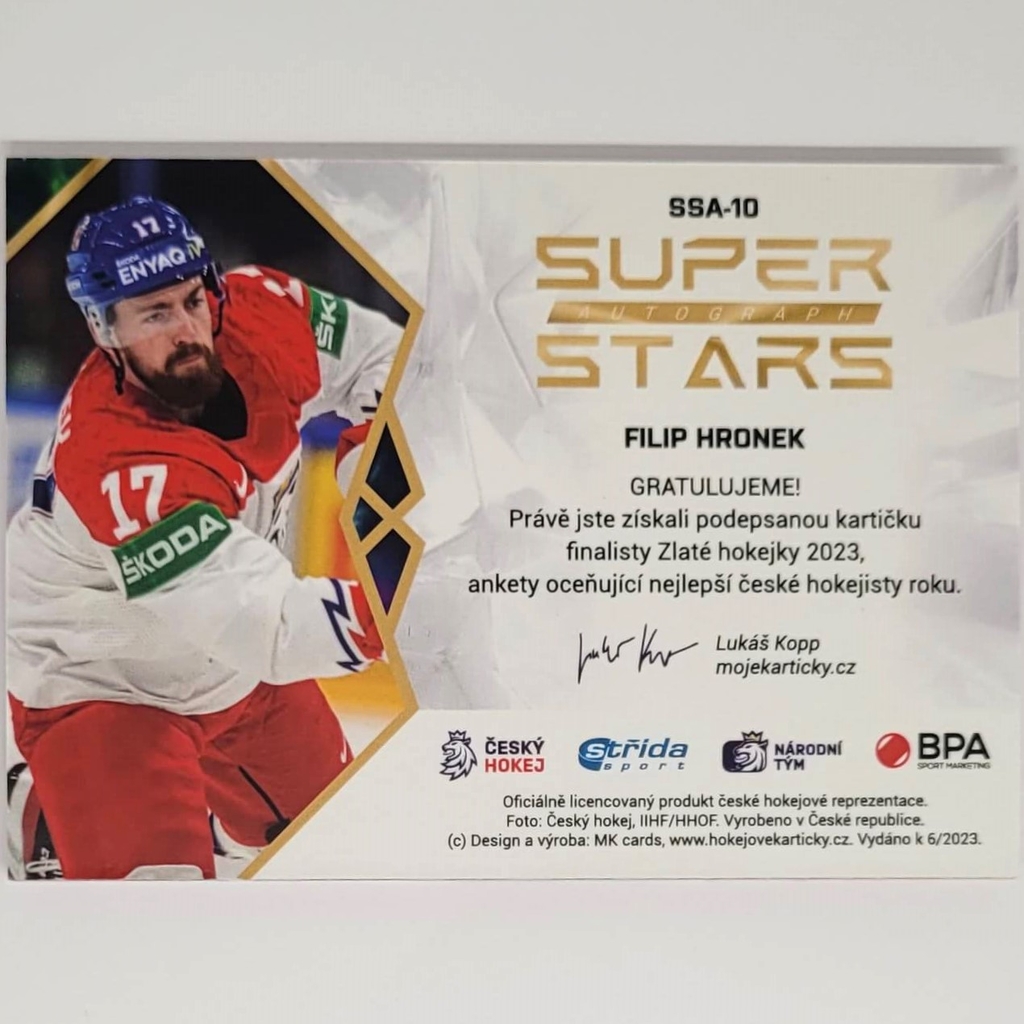 Filip Hronek 2022/23 MK Super Stars Auto Gold PROMO | Hokejové kartičky ...