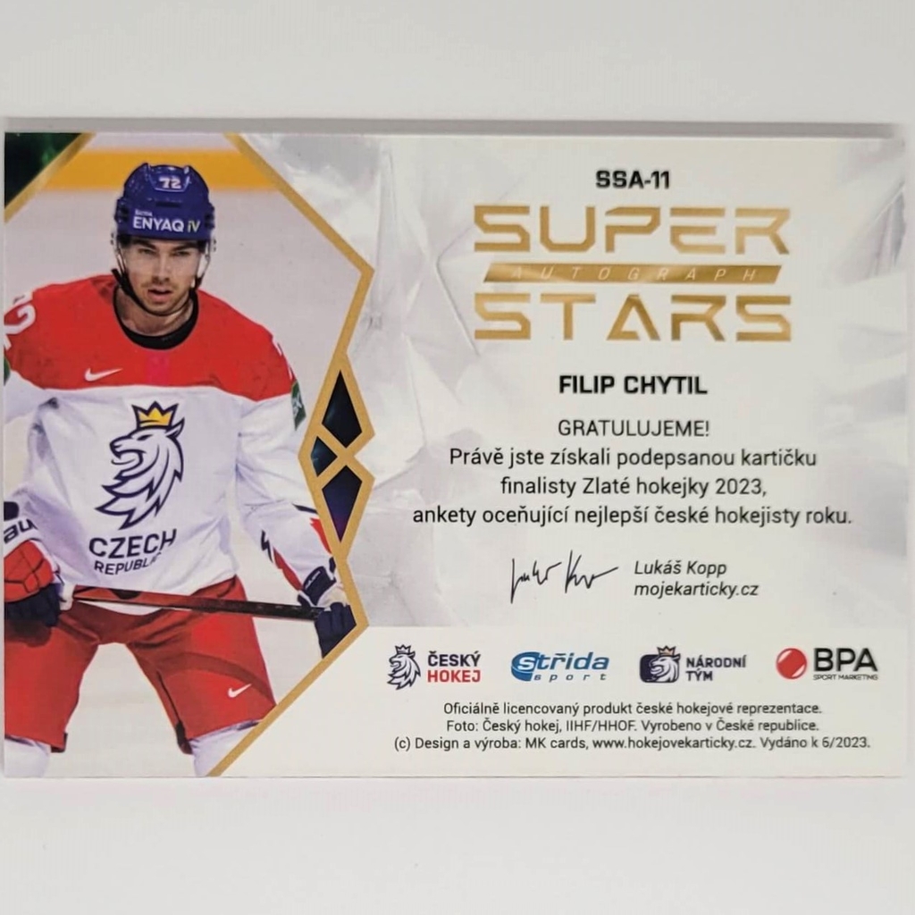 Filip Chytil 2022/23 MK Super Stars Auto Gold PROMO | Hokejové kartičky ...