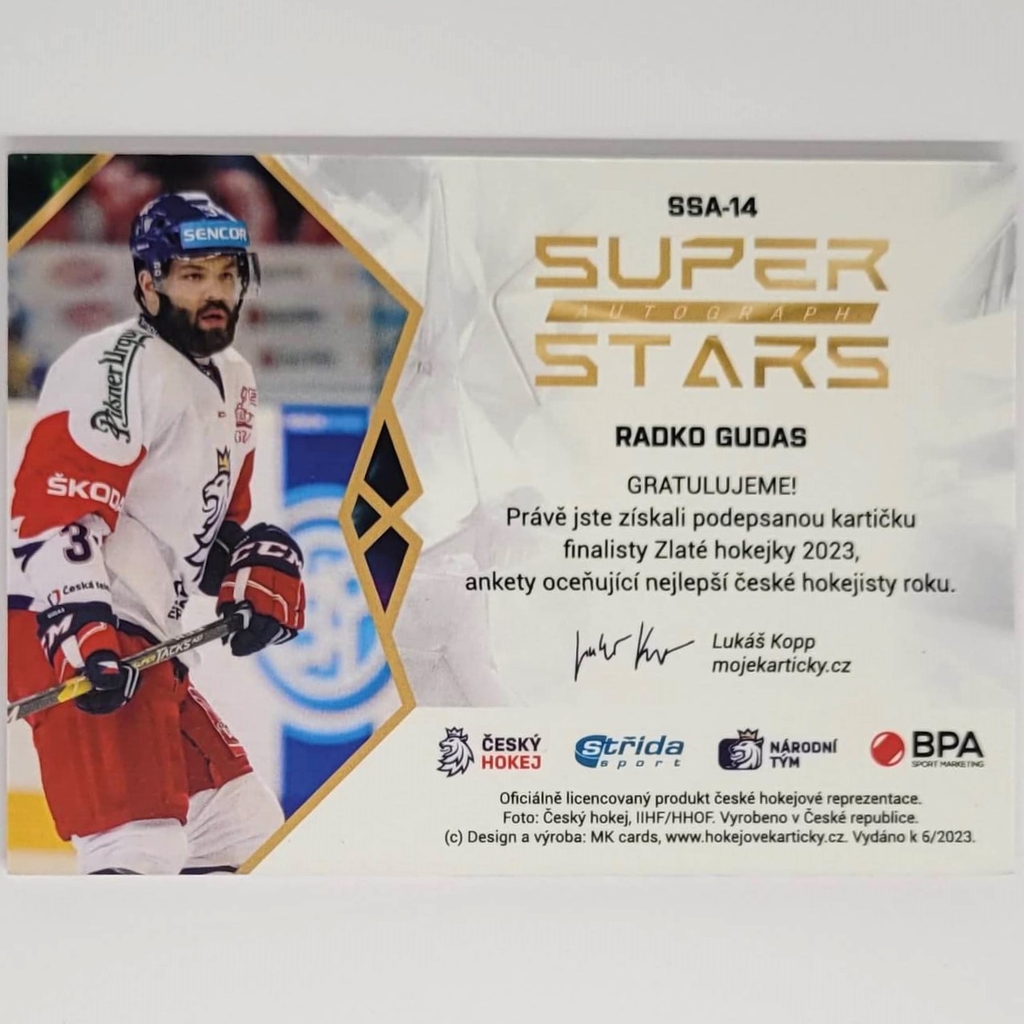 Radko Gudas 2022/23 MK Super Stars Auto Gold PROMO | Hokejové kartičky ...