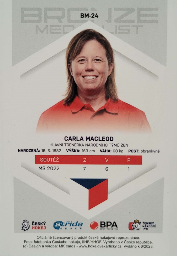 Carla Macleod 2022/23 MK Bronze Medalists Woman PROMO ražba | Hokejové ...