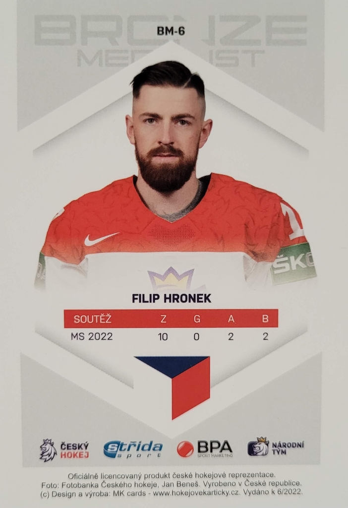 Filip Hronek 2021/22 MK Bronze Medalists PROMO ražba | Hokejové ...