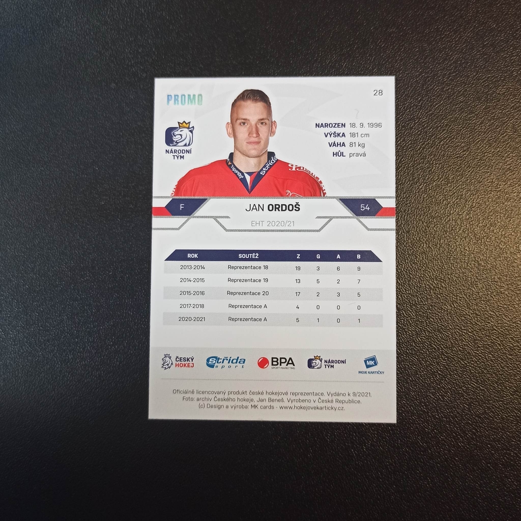 Jan Ordoš 2021 MK PROMO | Hokejové kartičky